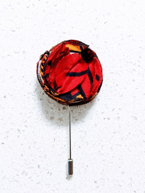 Red Black Gold African Print Lapel Pin-DP2687LP – Dupsie's African Fashion