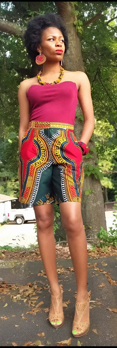 Angelina Print Shorts - DP3378SH – Dupsie's African Fashion
