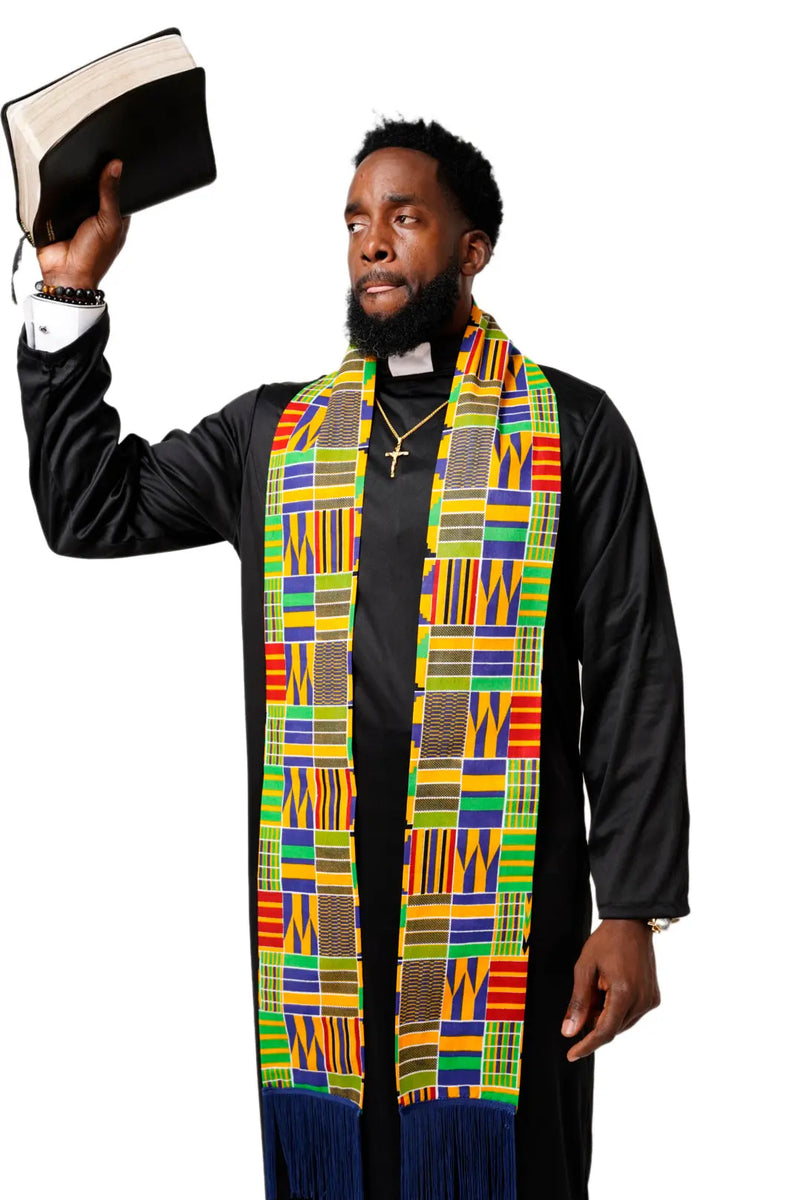 Ahenfo Kente African Print Sash with Fringes DPC4075S - – Dupsie's ...