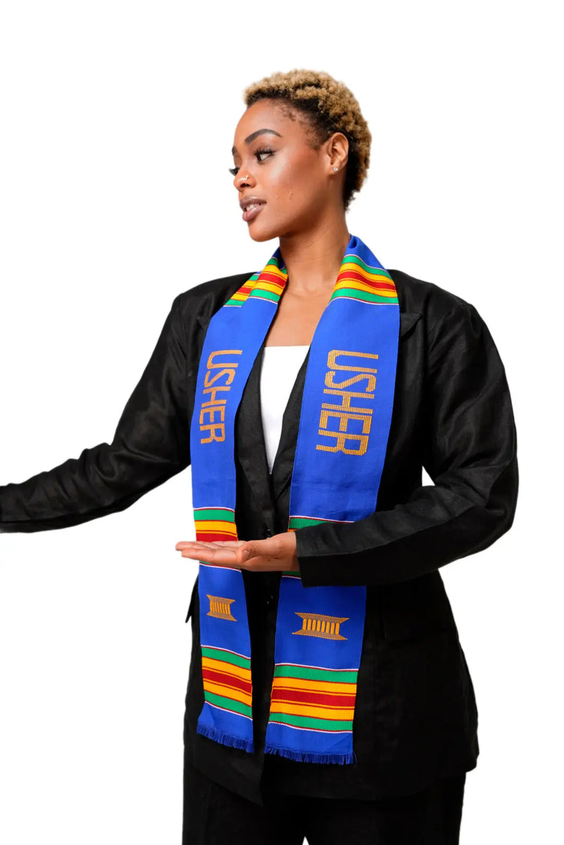 Usher Handwoven Kente Scarf-Sash - Dupsie's – Dupsie's African Fashion