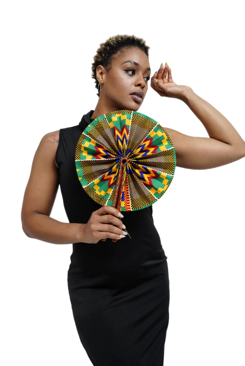 Kofina African Print Kente Hot Flash Fan - Embrace Tradition – Dupsie's ...