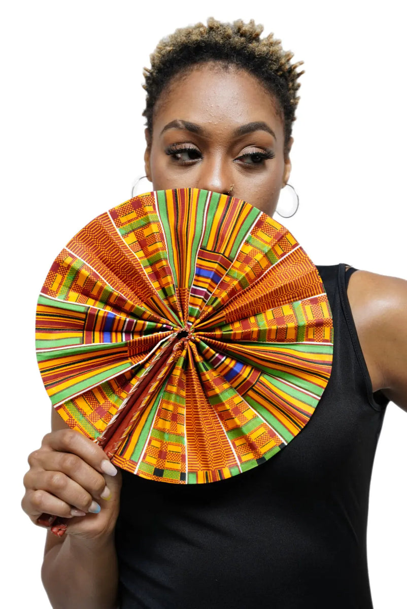 Kujoe African Kente Print Hot-flash Fan-DPPF313 – Dupsie's African Fashion