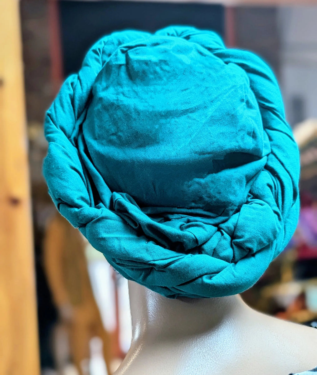 Sanaa Green African Print Pre-Tied Cotton Head Wrap – Dupsie's African ...