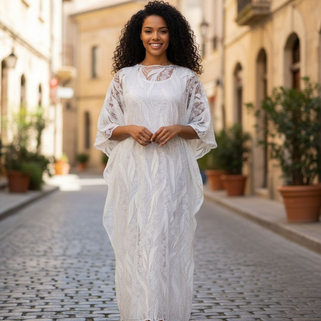 Alashiya All White Sequin African Lace Kaftan Boubou Dress DPWHDR1 – D ...