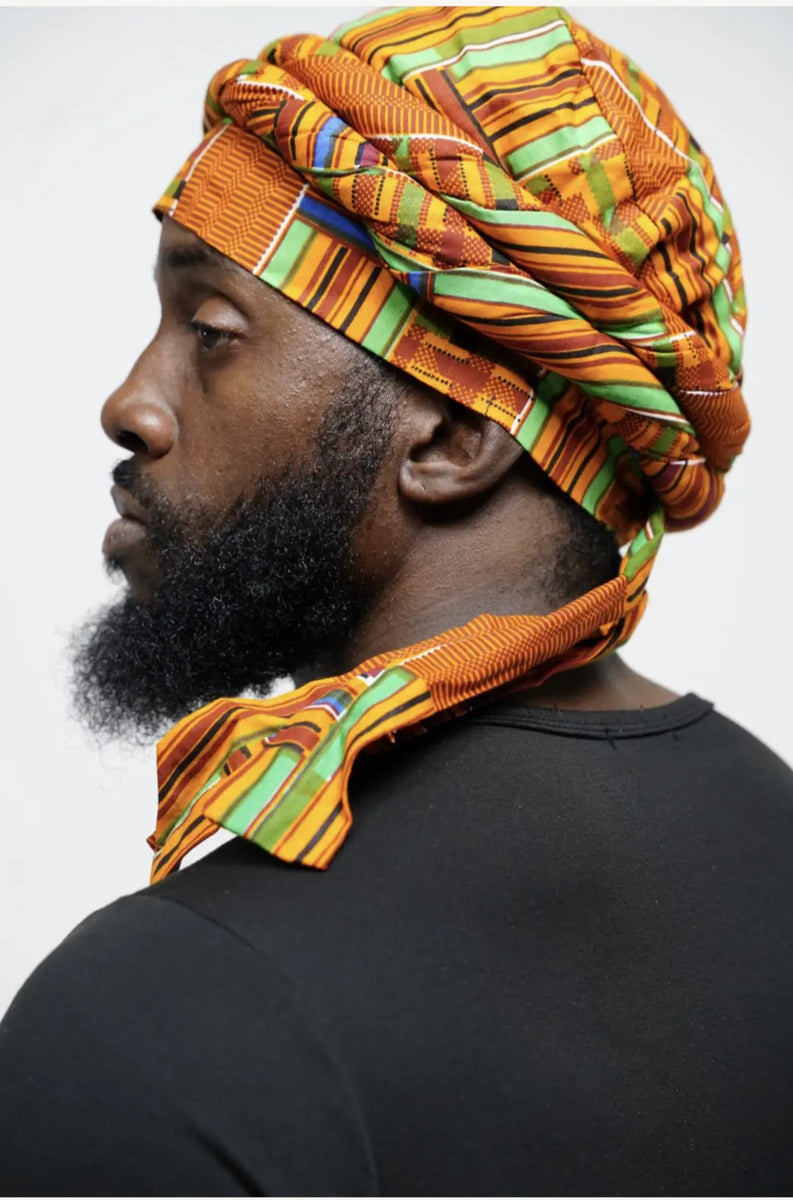 Asase African Print Kente pre-wrapped Turban DPH3227PT - – Dupsie's ...
