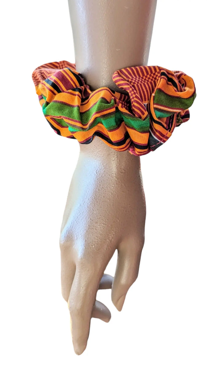 Ayanna Kente African Print Scrunchie | Colorful Hair – Dupsie's African ...