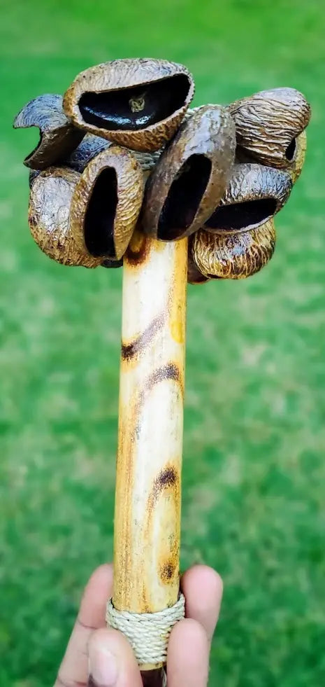 Hand-made Bamboo Seed Stick Maraca with Tree Nut Shells-DPARTTN3 ...