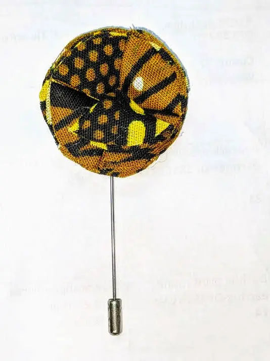 Loje Black and Gold African Print Lapel Pin-DP3210LP – Dupsie's African ...