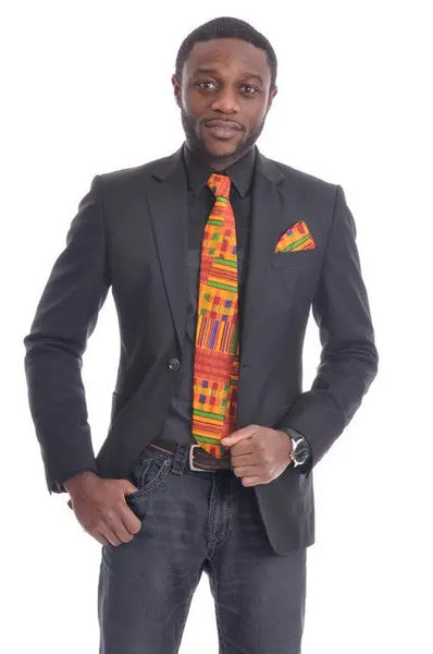 Unique Kente Print Necktie-DPT3227N – Dupsie's African Fashion