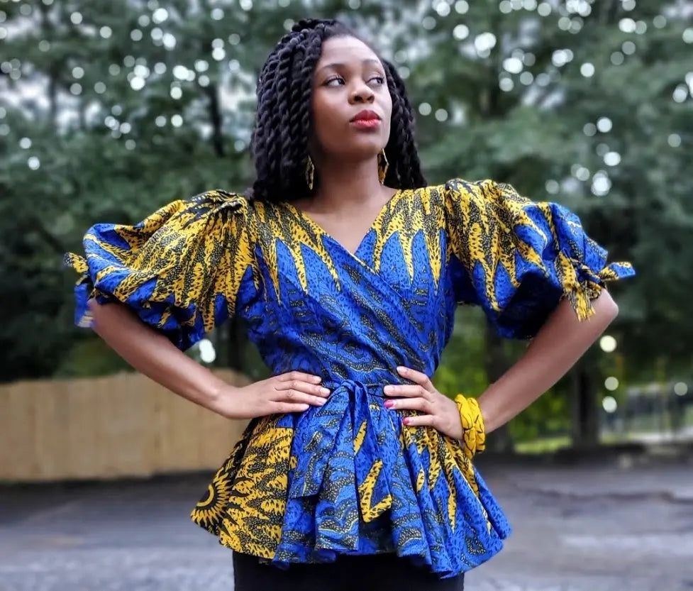 Sun Burst African Print Wrap Top-DP4071WT – Dupsie's African Fashion